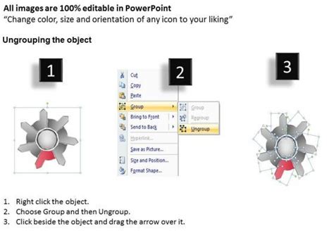 3d Arrow Flow Diagram Diverging 7 Steps Circular Process Network Powerpoint Slides