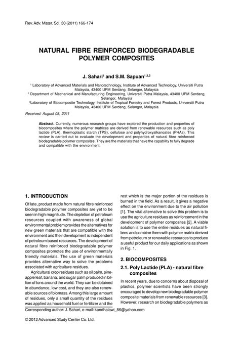 Pdf Natural Fibre Reinforced Biodegradable Polymer Composites