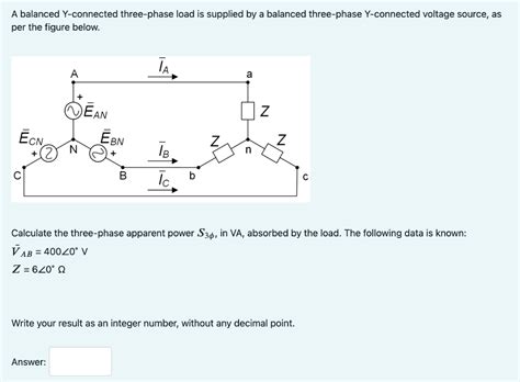 Solved A Balanced Three Phase Y Connected Voltage Source Is Chegg