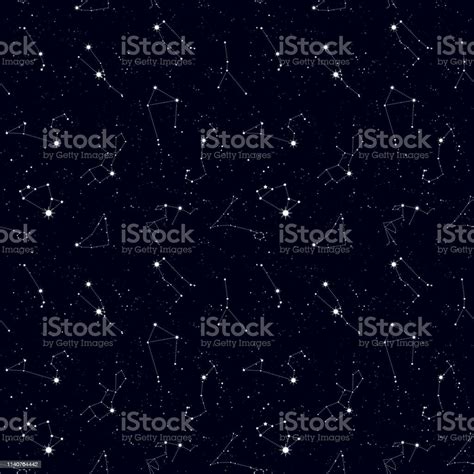 조디악 완벽 한 패턴 공간 스타 별자리 별자리 기호입니다 배경 화면 직물 랩 웹 페이지 배경 벡터 일러스트 레이 션에 대 한