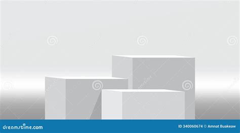 White 3d Pedestal Geometric Stage Award Arena With Arch For Product Advertising Realistic Vector