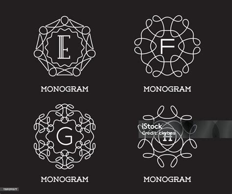 Ilustración De Conjunto De Plantillas De Diseño De Monogramas