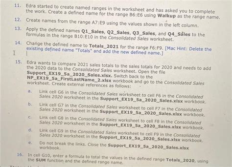Solved Edra Started To Create Named Ranges In The Chegg