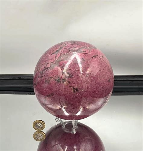 Pink Rhodonite Crystal Sphere Extra Large Distinction Crystals