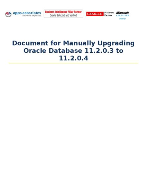 Document For Manually Upgrading Oracle Database 11203 To 11204 Pdf Cross Platform