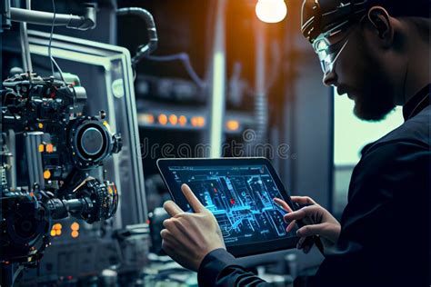 Futuristic Industry Technology Concept Robotic Process Automation Engineer For Smart Factory