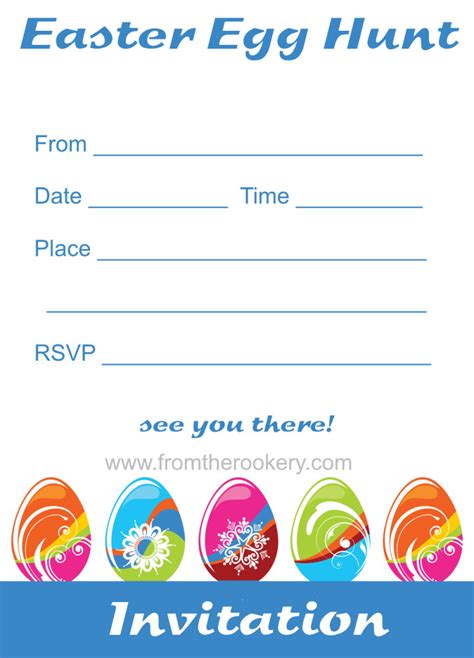 Printable Easter Egg Hunt Invitations