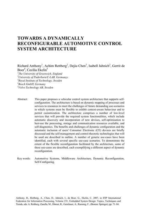 pdf towards a dynamically reconfigurable automotive control system