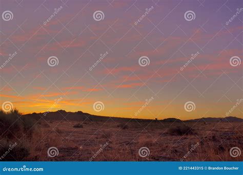 Beautiful Sunset In The Southern California Desert City Palmdale Stock