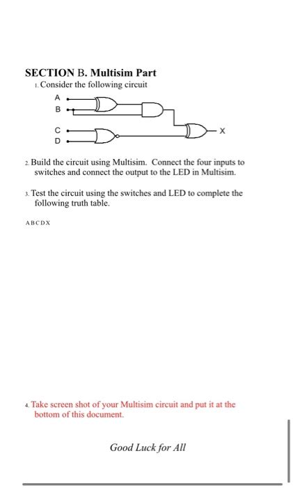 solved section b multisim part 1 consider the following