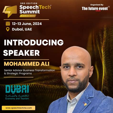 Hana Ahmed On Linkedin Mohammed Ali X Dubai Department Of Economy And Tourism X Speechtech Summit