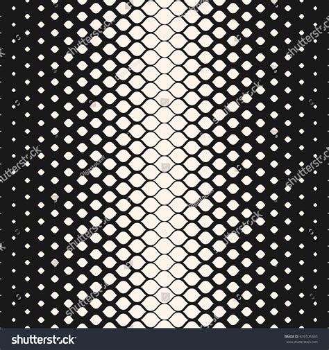 Vector Halftone Seamless Pattern Stylish Monochrome Stock Vector