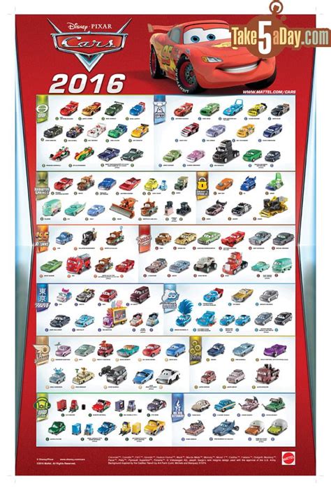Mattel Disney Pixar 2016 Cars Poster Disney Pixar Cars Disney Cars
