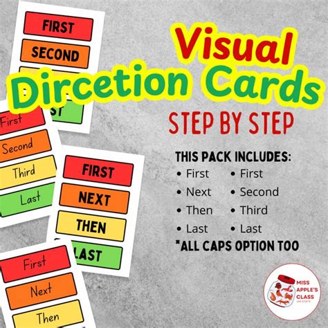 Following Directions Visual Cards Step By Step Classroom Routines