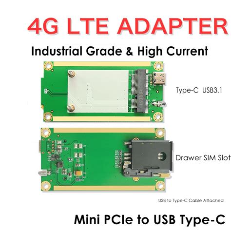 4G LTE Industrial Mini PCIe To USB Adapter W SIM C Grandado