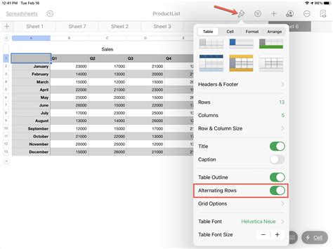 How To Color Alternating Rows In Your Numbers Sheets