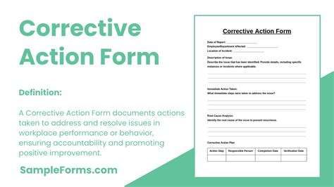 FREE Corrective Action Form Samples PDF MS Word Google Docs Excel
