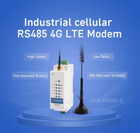 Din Rail Rs485 To 4g Lte Celluar Modem With Sms Modbus Rtu To Tcp At Command