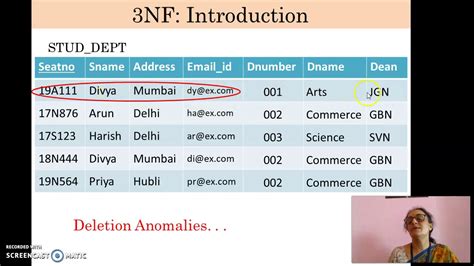 third normal form in dbms youtube