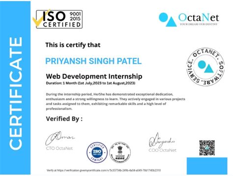 Priyansh Singh Patel On Linkedin Webdevelopment Internshipcompletion