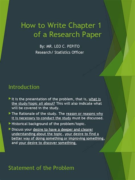 How To Write Chapter 1 Of A Research Pdf