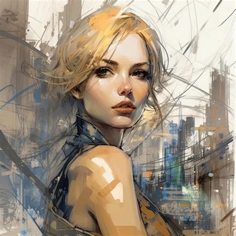 Premium Ai Image Illustration Of A Woman And Abstract Art Ai Generated