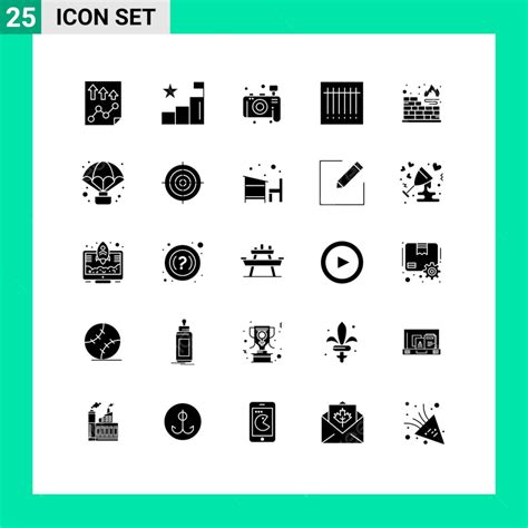 25 vector hd png images set of 25 vector solid glyphs on grid for