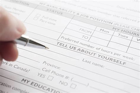 Conceptualizing A Job Application Form Photography Identification Data Photo Background And