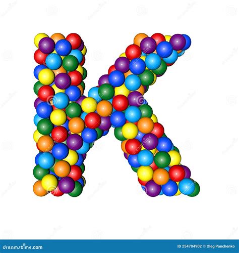 Symbol From Balls Of Rainbow Colors Letter K Stock Vector Illustration Of School Text