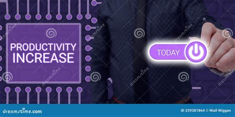 Sign Displaying Productivity Increase Business Approach Get More Things Done Output Per Unit Of