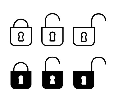 Premium Vector Padlock Security Vector Icons Set