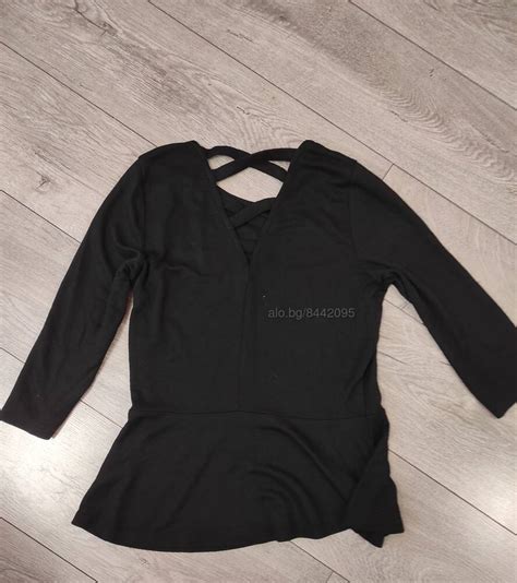 Продавам блуза с три четвърти ръкав L Блуза Дамско Черен Облекло Благоевград Продавам