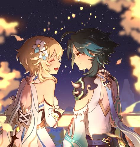 Lumine And Xiao Genshin Impact Drawn By Drop 0720 Danbooru