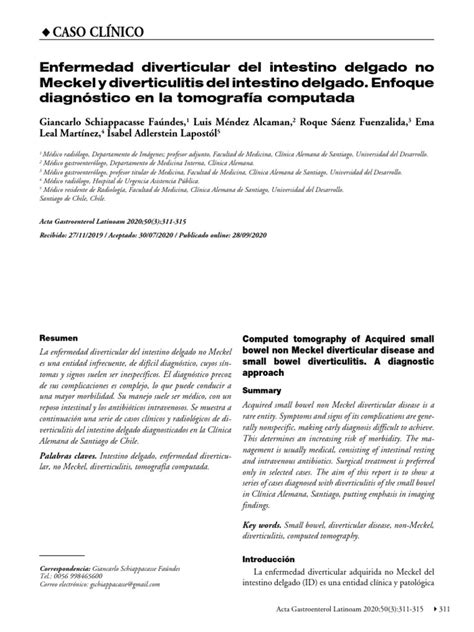 Enfermedad Diverticular Del Intestino Delgado Pdf