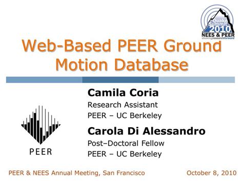 Ppt Web Based Peer Ground Motion Database Powerpoint Presentation