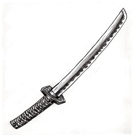 Premium Photo Japanese Katana Sword Isolated On White Background Ink
