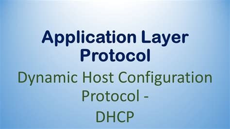 Dhcp Protocol Youtube