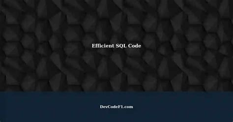 Efficient Sql Code Combining Repeating Sql Code I Combinations