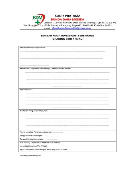 Formulir Investigasi Sederhana Pdf