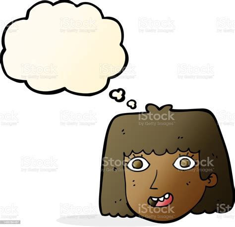 말풍선이 있는 즐거운 여성 얼굴 만화 캐릭터 귀여운에 대한 스톡 벡터 아트 및 기타 이미지 귀여운 그라데이션 기이함 Istock