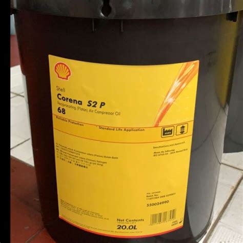 Promo Oli Piston Kompressor Shell Corena S2 P 68 Pelumas Isi 20 Liter Diskon 23 Di Seller