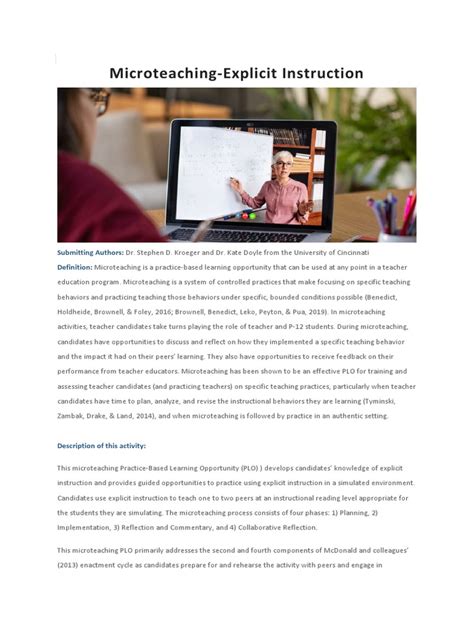 Microteaching Explicit Instruction Pdf Pdf Lesson Plan Educational Assessment