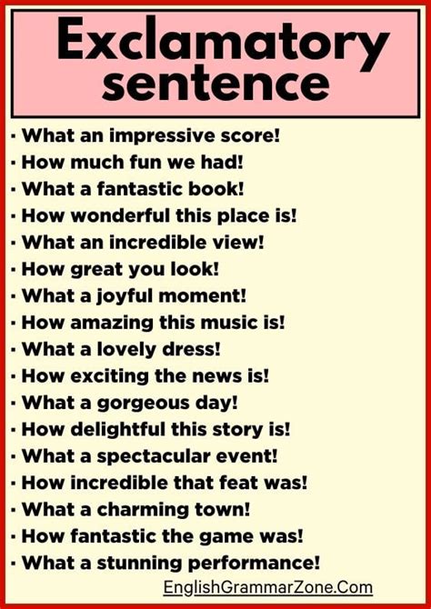 Examples Of Exclamatory Sentence