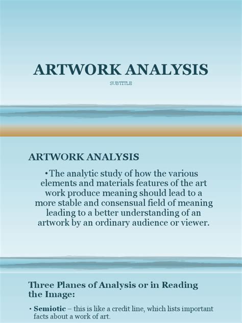 Artwork Analysis Pdf