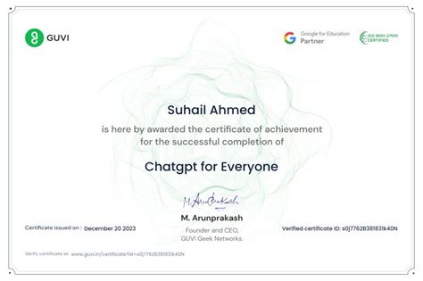 suhail ahmed on linkedin chatgpt guvigeeknetwork