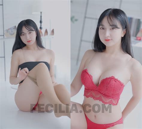 Em gái mặc đồ lót màu Hồng và Áo Ống Underwear Lookbook V382