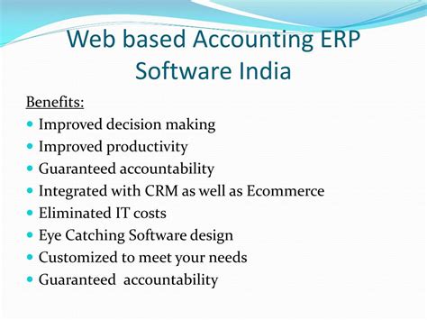 PPT Web Based Accounting Software India PowerPoint Presentation Free