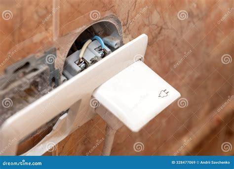 Dangerous Broken Electrical Socket Broken Outlet Stock Image Image Of Wire Switch