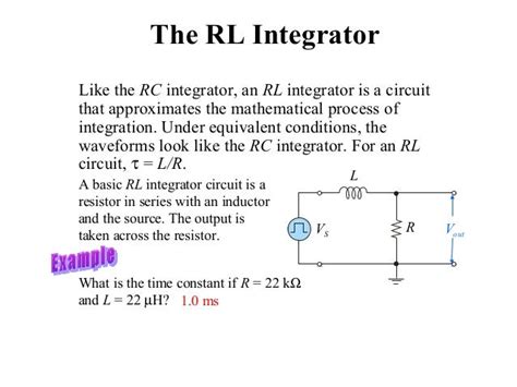 Rc And Rl Differentiator And Integrator Circuit