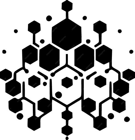 Premium Vector Nanotechnology Black And White Vector Illustration